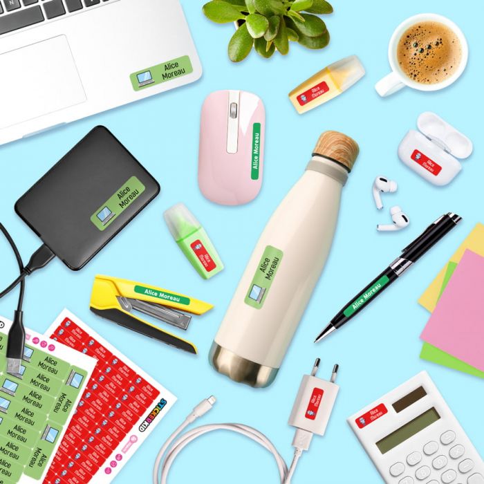 176 étiquettes personnalisables - Pack Bureau | Stickerkid.fr